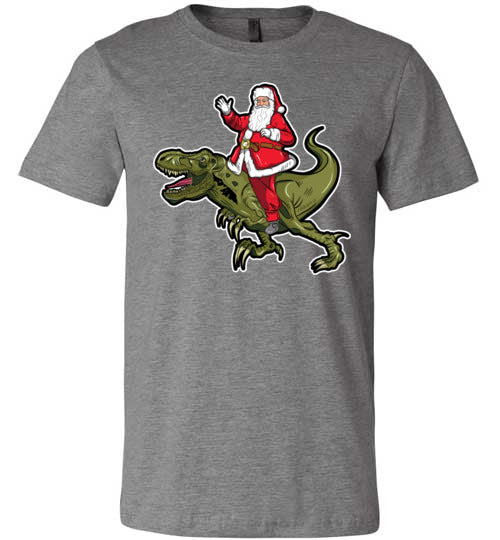 Santa Riding T-Rex Canvas - Teeclipse